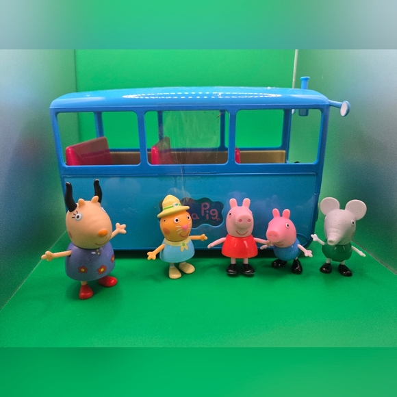 Peppa Pig | Toys | Peppa Pig Blue Toy Bus With Figures | Poshmark